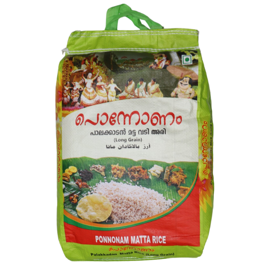 Ponnonam Palakkadan Matta Vadi Rice(Long Grain) - 20LBS - AvionMart
