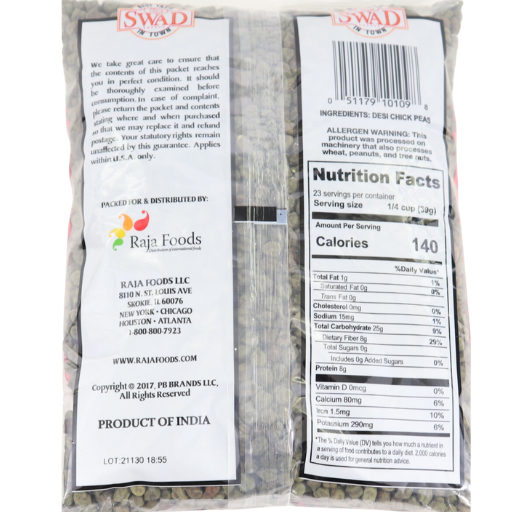 Swad Green Chana(Desi Chick Peas) - 2LBS - AvionMart